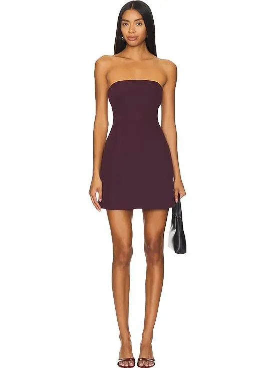 SEROYA Poppi Strapless Mini Dress - Wine