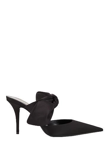 Saint Laurent Killer Satin Mules - Nero