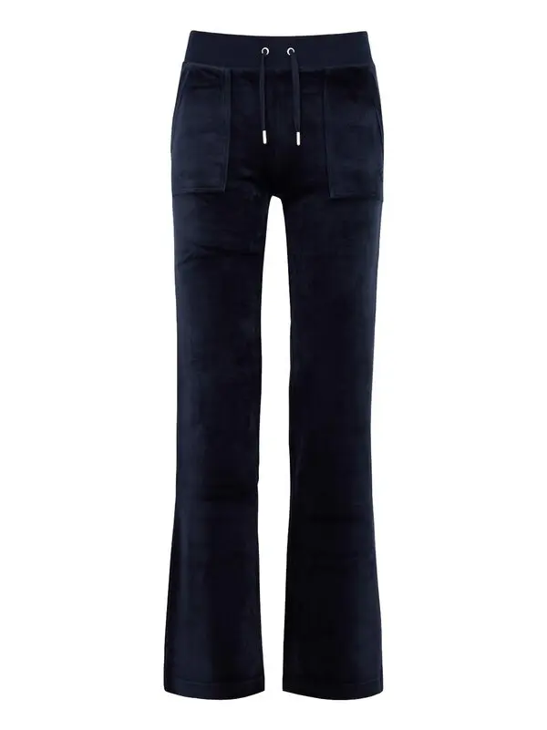 Juicy Couture Del Ray Logo Velour Sweatpants - Navy