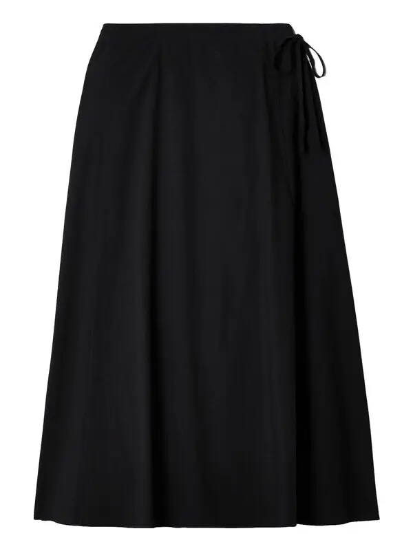 THE ROW Fleur Pleated Cotton-poplin Midi Skirt - Black