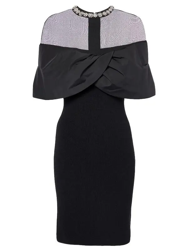 Rebecca Vallance Maeve Mesh Mini Dress In Ivory Glow - Black