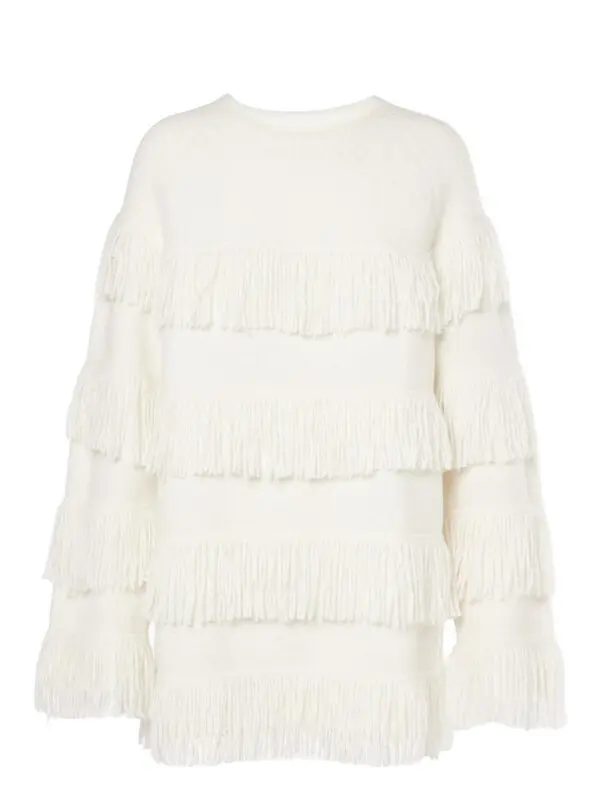 LISA YANG Agneta Fringed Cashmere-blend Sweater - White