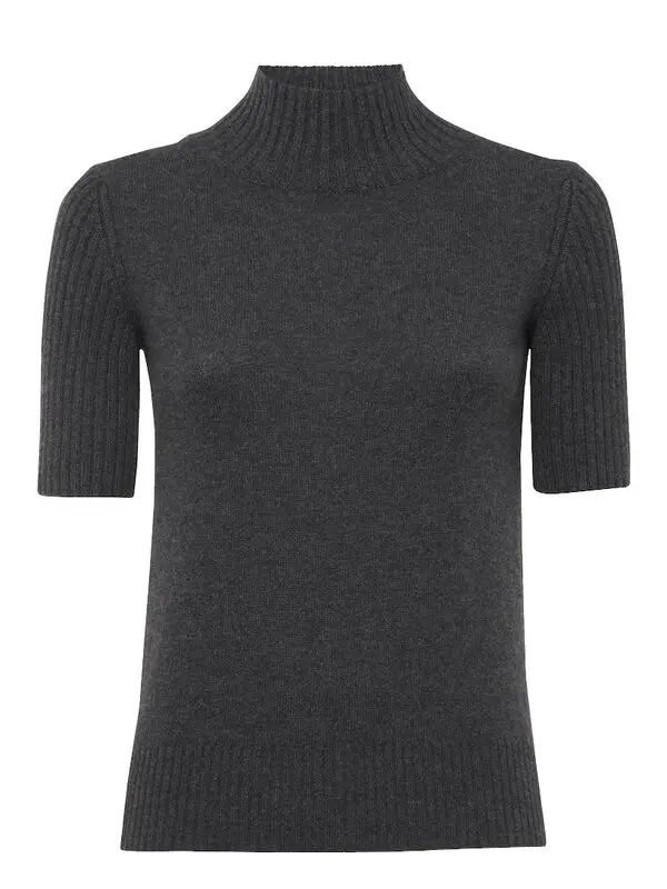Khaite Cecil High-neck Cashmere Top - Grey