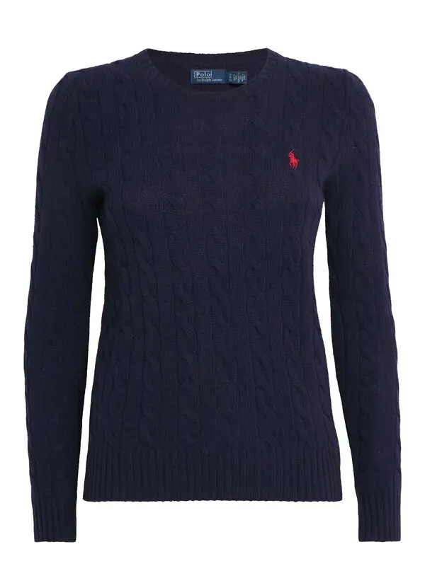 Polo Ralph Lauren Wool-cashmere Julianna Cable Knit Sweater - Blue