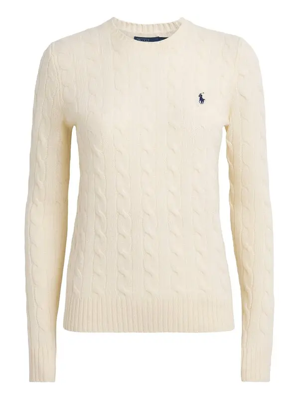 Polo Ralph Lauren Wool-cashmere Julianna Cable Knit Sweater - Ivory