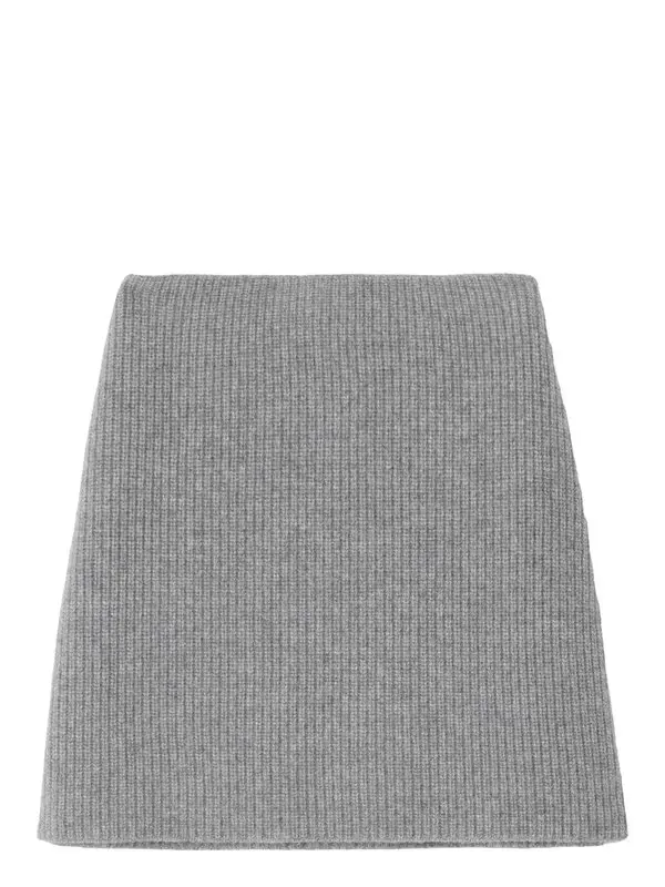 LIBEROWE Mathilde Ribbed Cashmere Mini Skirt - Gray