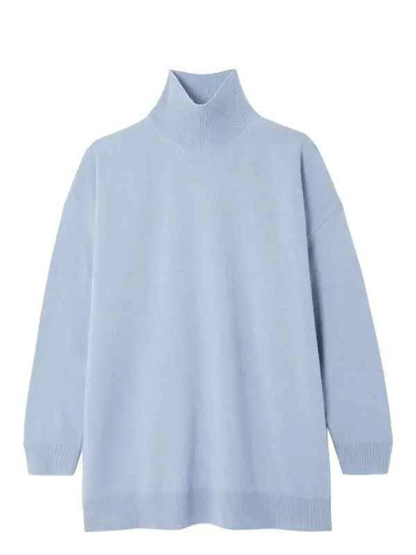 LESET Zoe Knitted Turtleneck Sweater - Blue