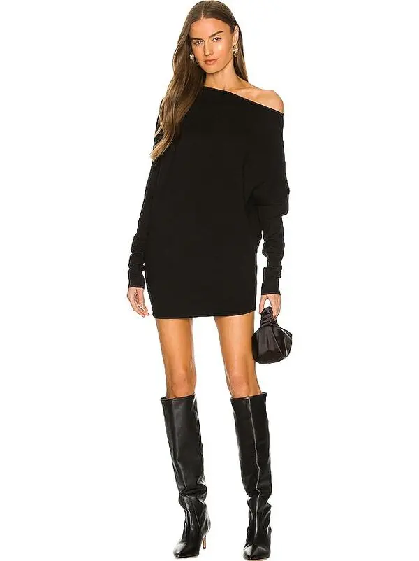 Nbd One Shoulder Knit Dress - Black