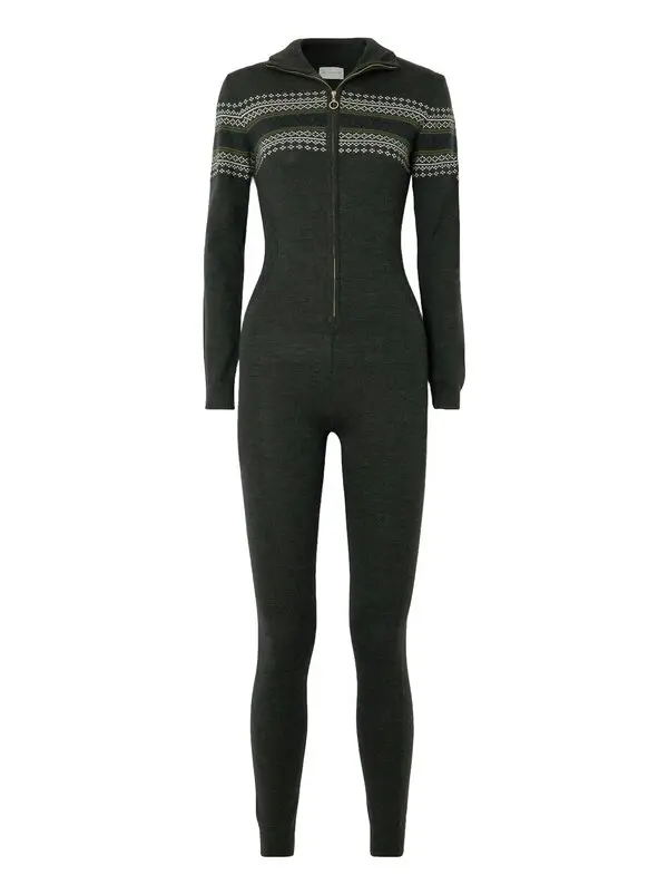 WE NORWEGIANS Setesdal Merino Wool Jumpsuit - Green