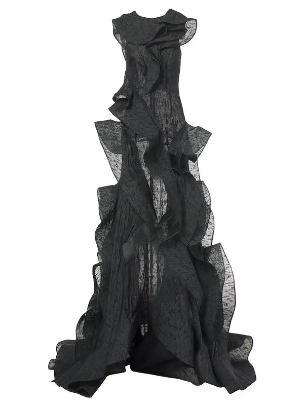 Maticevski Spiral Ruffled Gown - Black