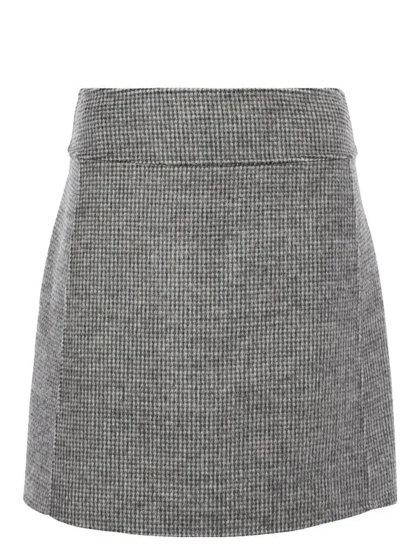 Max Mara Houndstooth Wool And Mohair-blend Miniskirt - Black