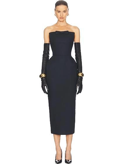 HELSA The Curve Dress With Bow - Black