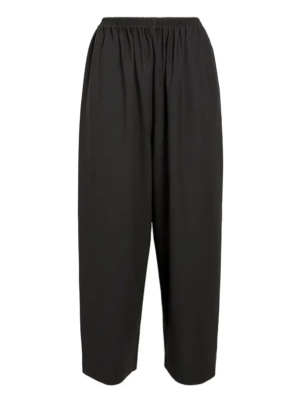Eskandar Wool Blend Wide-leg Trousers - Black