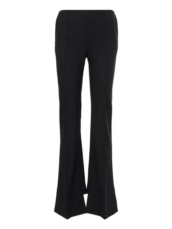 Chloé High-rise Wide-leg Wool Trousers - Black