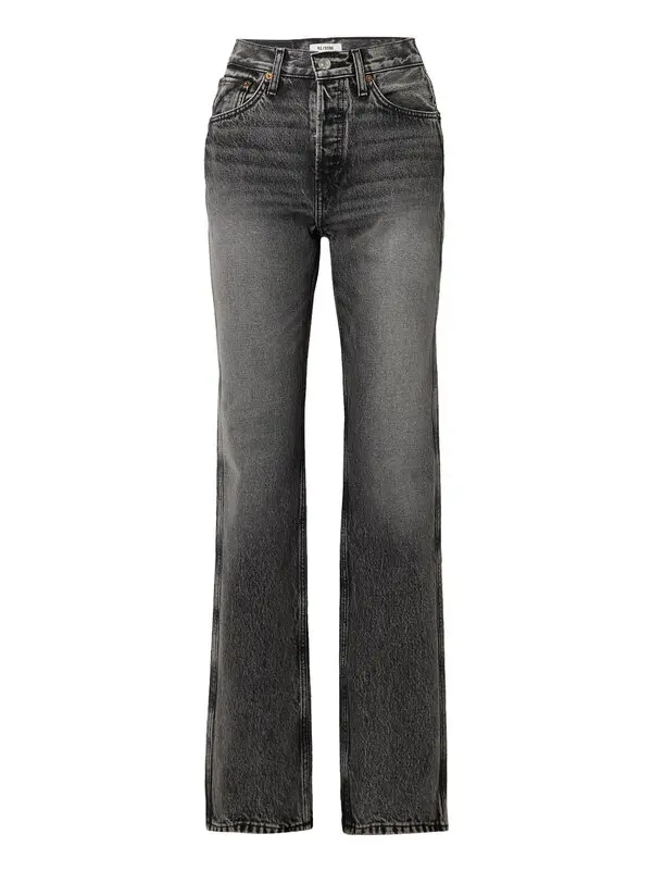 RE/DONE 90s Loose High-rise Straight-leg Jeans - Gray