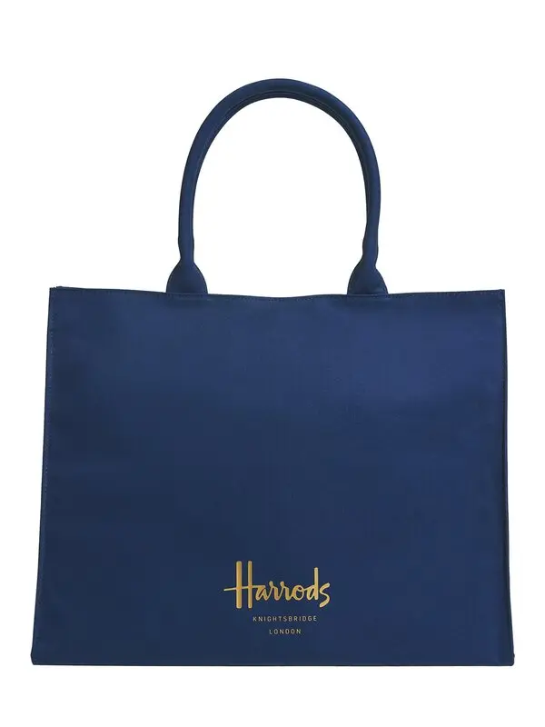 Harrods Cotton Logo Tote Bag - Navy