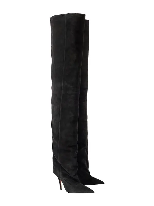 Paris Texas Ines 105 Suede Over-the-knee Boots - Black