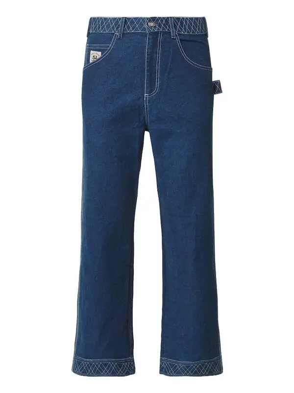BODE Knolly Brook Embroidered Wide-leg Jeans - Blue