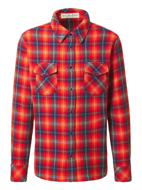 GOD'S TRUE CASHMERE Checked Cashmere Shirt - Red