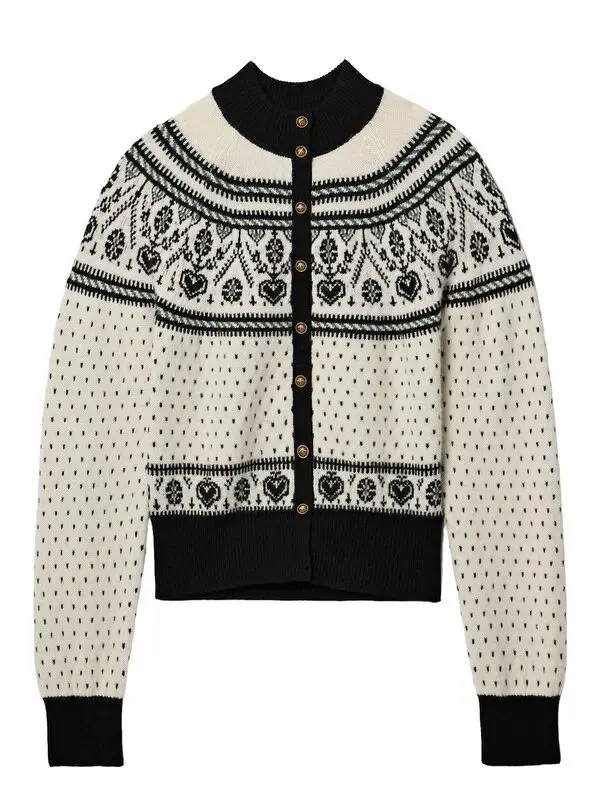 Khaite Marc Intarsia Cashmere-blend Cardigan - Neutrals