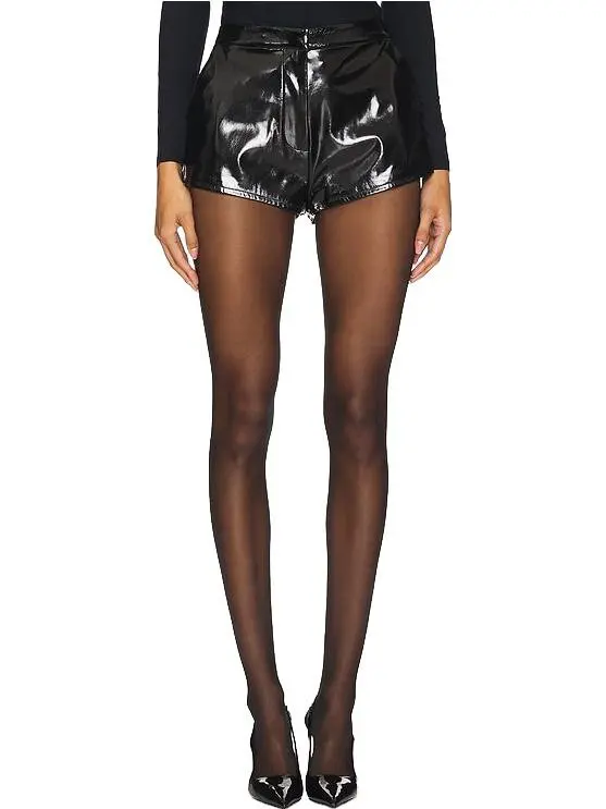 LOVERS AND FRIENDS Patent Faux Leather Shorts - Black
