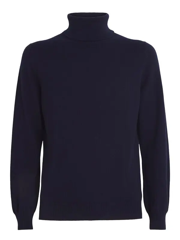 Harrods Cashmere Rollneck Sweater - Navy