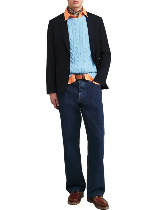 Polo Ralph Lauren Cotton Cable-knit Quarter-zip Sweater - Blue