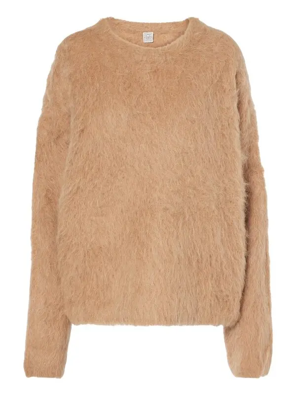 TOTEME Alpaca-blend Crew Neck Sweater - Beige