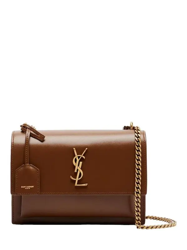 Saint Laurent Sunset Medium Leather Shoulder Bag - Brown