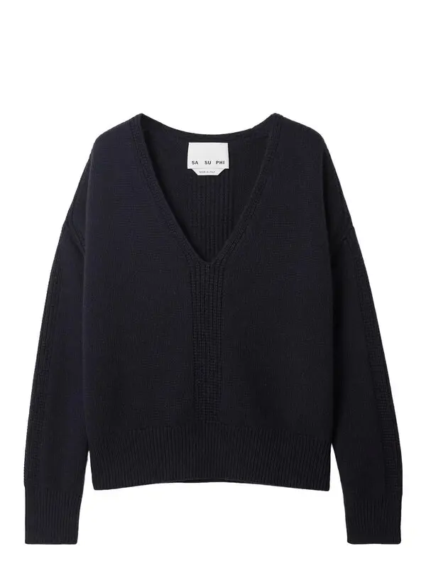 Sasuphi Merino Wool And Cashmere-blend Sweater - Blue