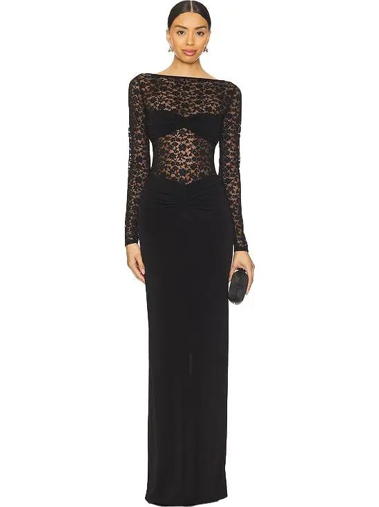 LOVERS AND FRIENDS Lace Gown - Black