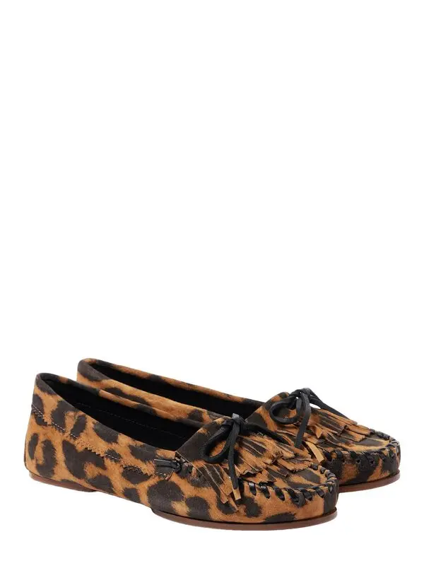 Paris Texas Indie Leopard-print Suede Loafers - Brown