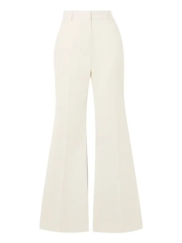 Nina Ricci Wool-gabardine Flared Trousers - Neutrals