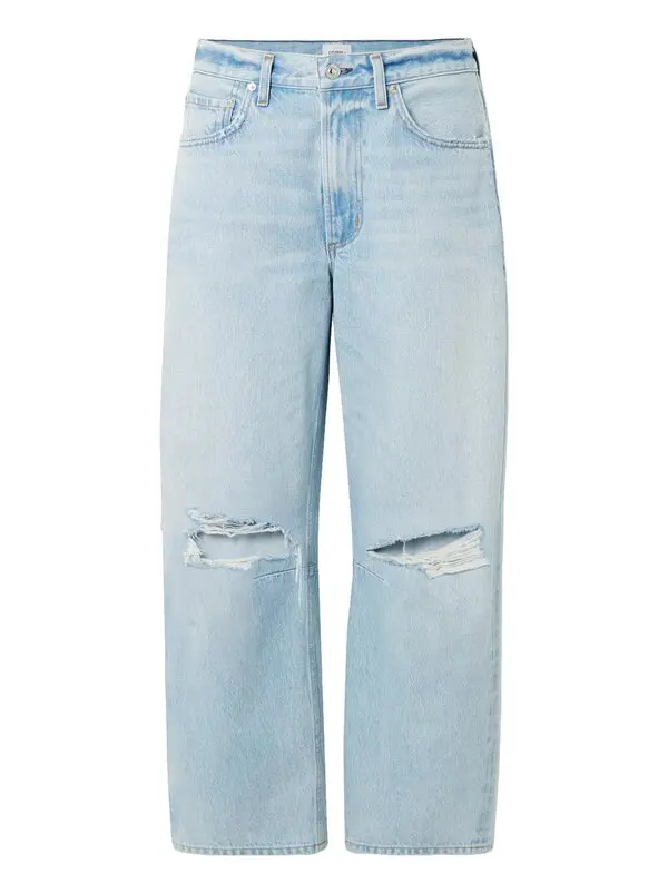 Citizens Of Humanity Miro Distressed Barrel-leg Jeans - Blue