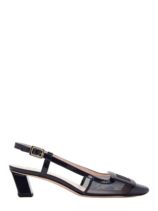 ROGER VIVIER Belle Vivier Lacquered Mesh Slingback Pumps - Blue