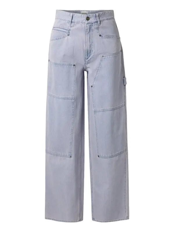 MARANT ETOILE Ophra High-rise Straight-leg Cargo Jeans - Blue