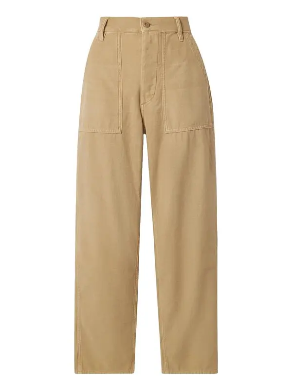 Polo Ralph Lauren The Ricky Cropped Cotton Straight-leg Pants - Neutrals