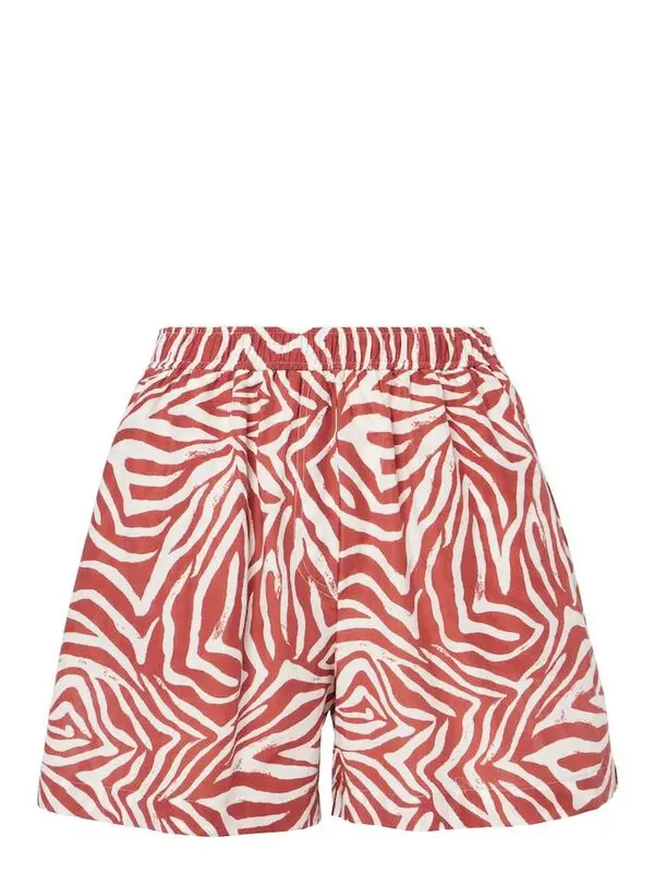 Brunello Cucinelli Printed Cotton And Silk Shorts - Red