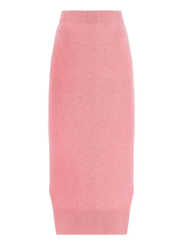 BARRIE Cashmere Pencil Skirt - Pink