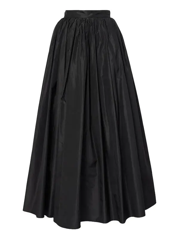 Dolce & Gabbana Gathered Silk Maxi Skirt - Black