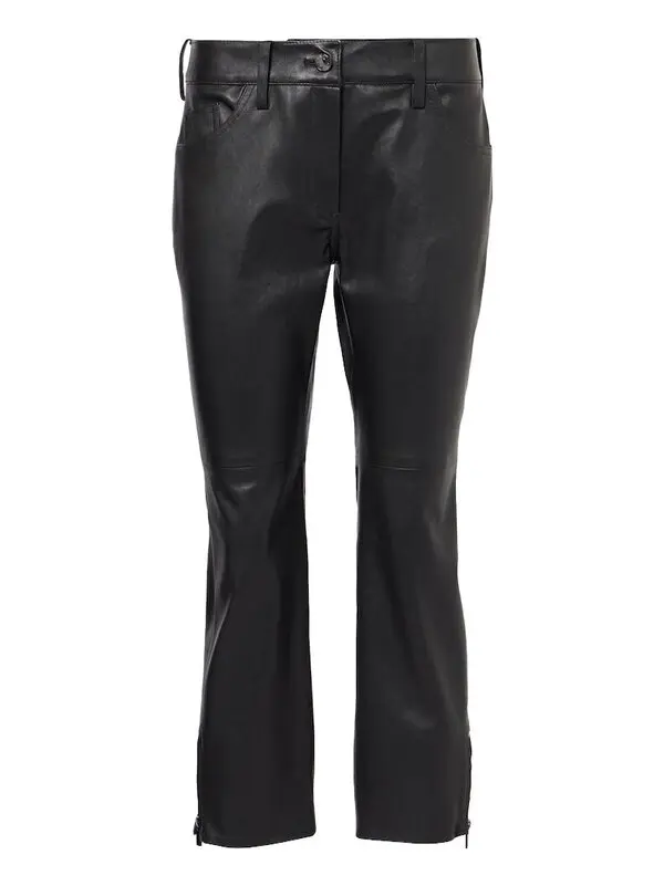 Magda Butrym Low-rise Leather Capris - Black