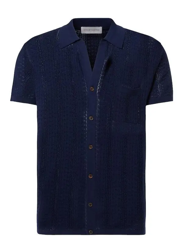 King & Tuckfield Knitted Wool Shirt - Blue