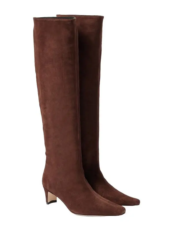 Staud Wally Suede Knee-high Boots - Brown
