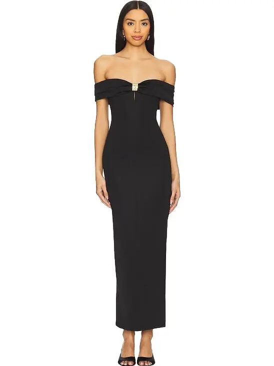 Superdown Blake Off Shoulder Gown In . Also - Black