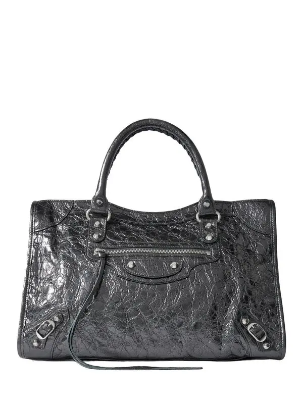 Balenciaga Le City Medium Textured-leather Tote - Gray