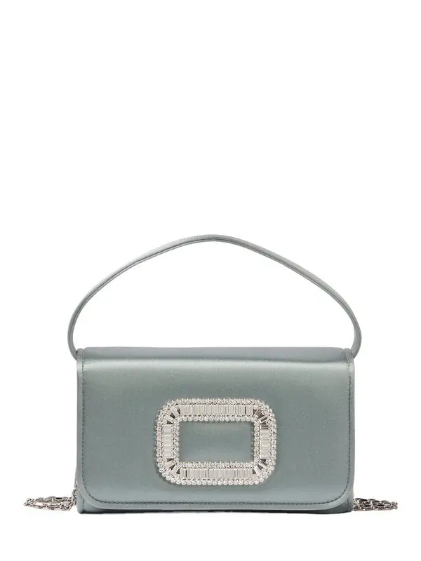 ROGER VIVIER Pilgrim Micro Satin Clutch - Grey