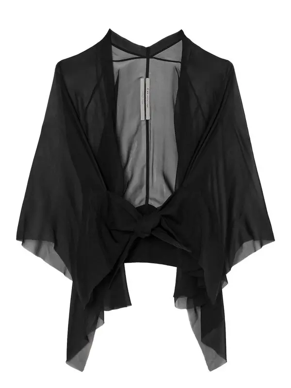 Rick Owens Asymmetric Silk-chiffon Jacket - Black