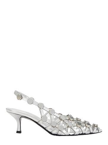 Attico Grid 50mm Slingback - Silver