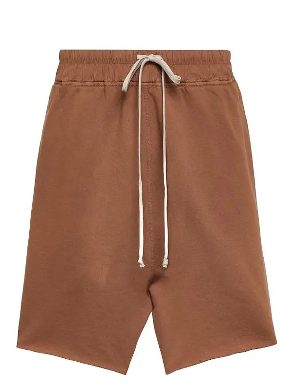 Rick Owens Cotton Jersey Drawstring Shorts - Brown