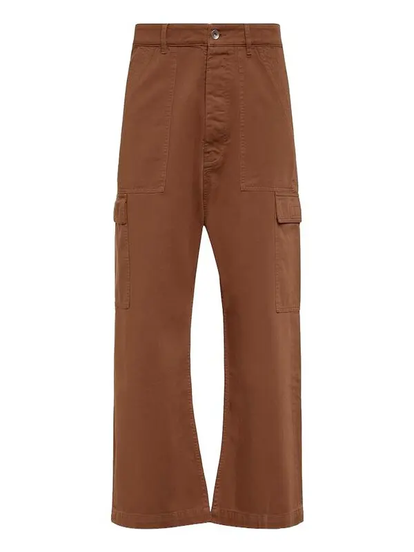 Rick Owens Lido Cotton Cargo Pants - Brown